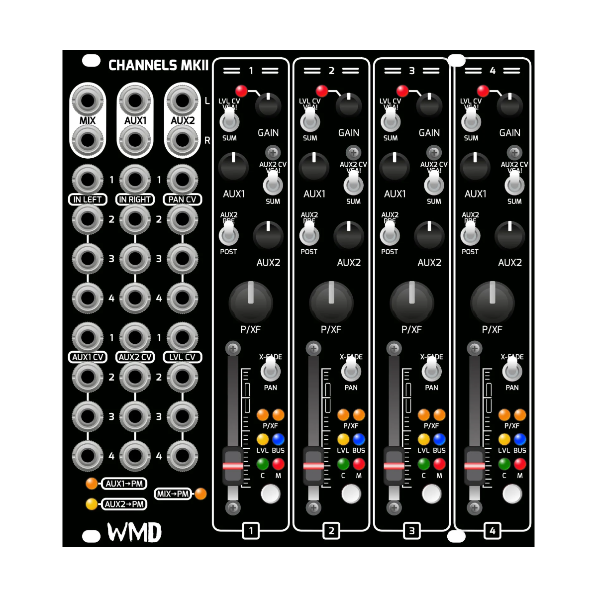 WMD PM MKII Channels Mixer Expander— Clockface Modular